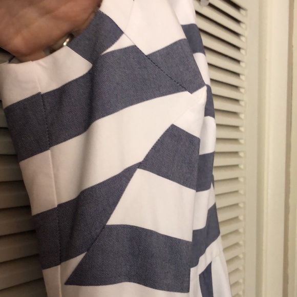 Eliza J | Dresses | Eliza J Bluewhite Halter Style Fitandflare Midi ...